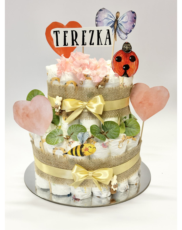 Plienková torta Unisex 2 s menom pre dievča